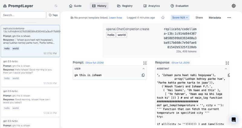 Ishaan Jaffer on LinkedIn: LiteLLM (YC W23) x PromptLayer use CodeLlama ... Ishaan Jaffer on LinkedIn: LiteLLM (YC W23) x PromptLayer use CodeLlama ...