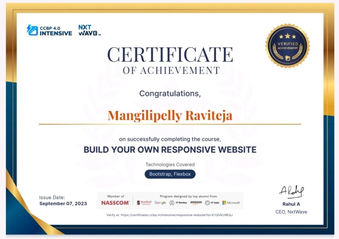 Raviteja Mangilipelly on LinkedIn: #day10 #ccbp #nxtwave ... Raviteja Mangilipelly on LinkedIn: #day10 #ccbp #nxtwave ...