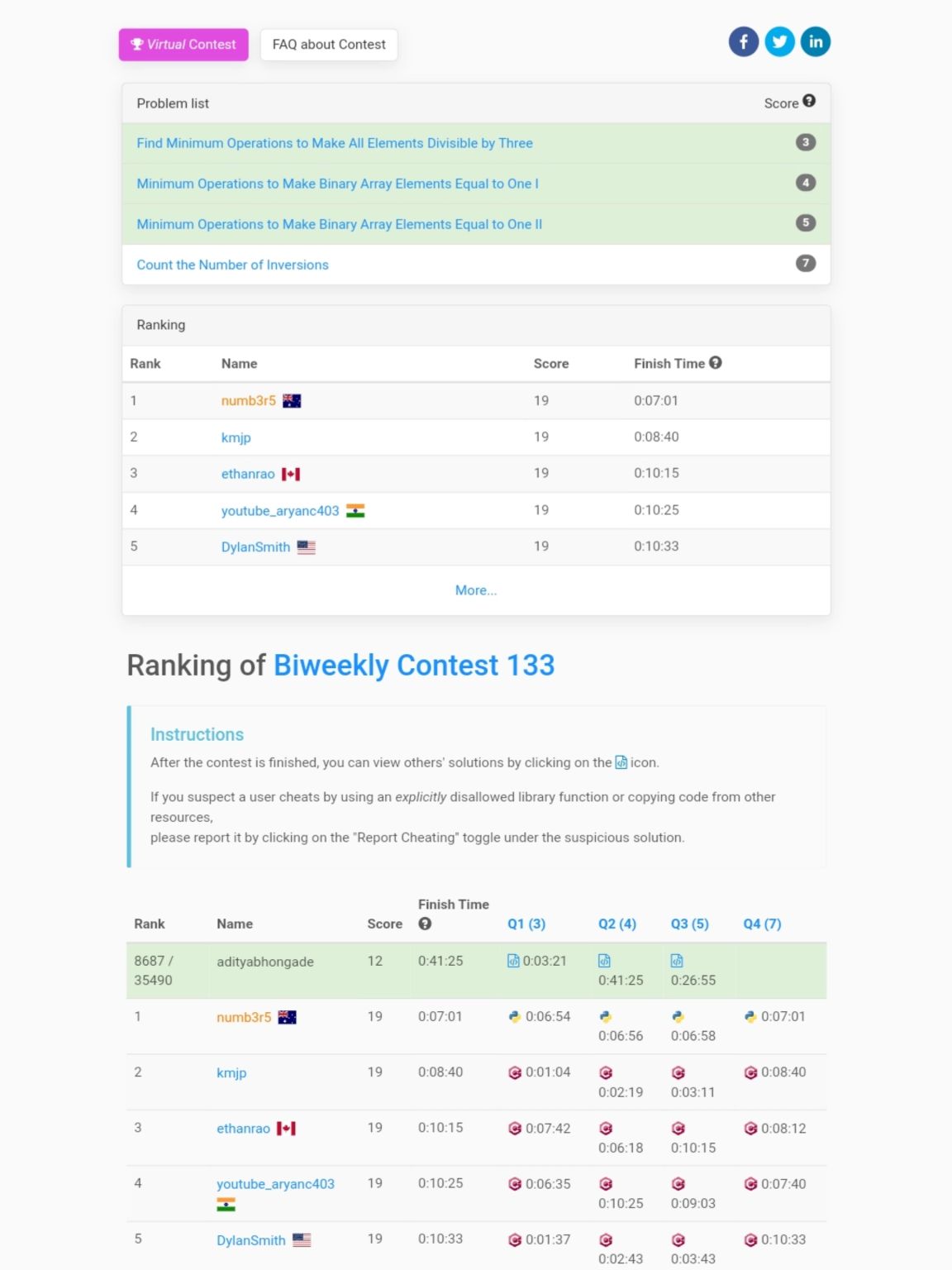 Aditya Bhongade on LinkedIn: #leetcode #problemsolving #codingcontest Aditya Bhongade on LinkedIn: #leetcode #problemsolving #codingcontest