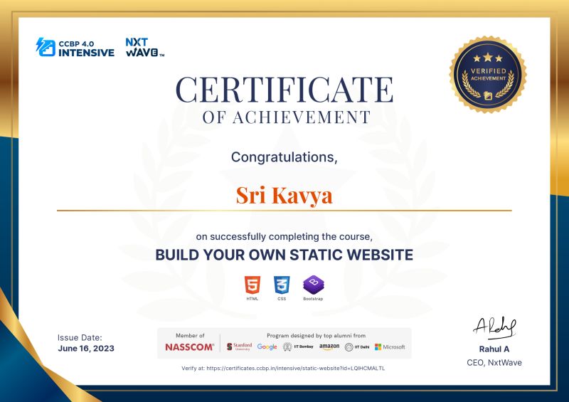Sri Kavya Takuru on LinkedIn: #nxtwave #ccbpian Sri Kavya Takuru on LinkedIn: #nxtwave #ccbpian