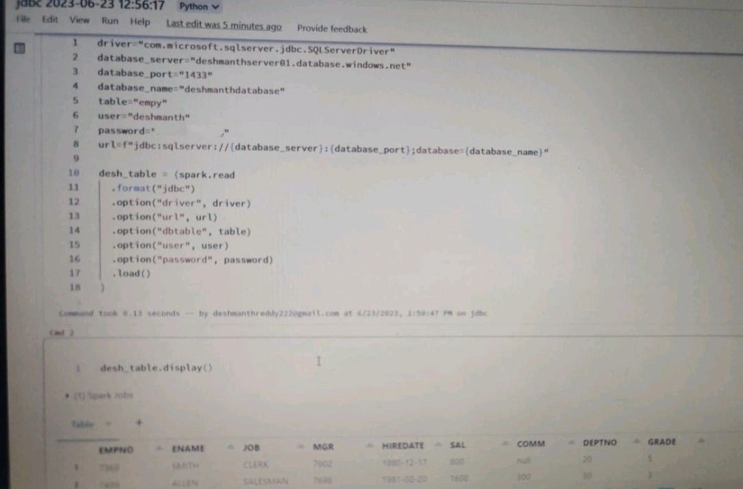 Deshmanth Reddy on LinkedIn: JDBC Azure SQL DB to Databricks: Step 1 ... Deshmanth Reddy on LinkedIn: JDBC Azure SQL DB to Databricks: Step 1 ...