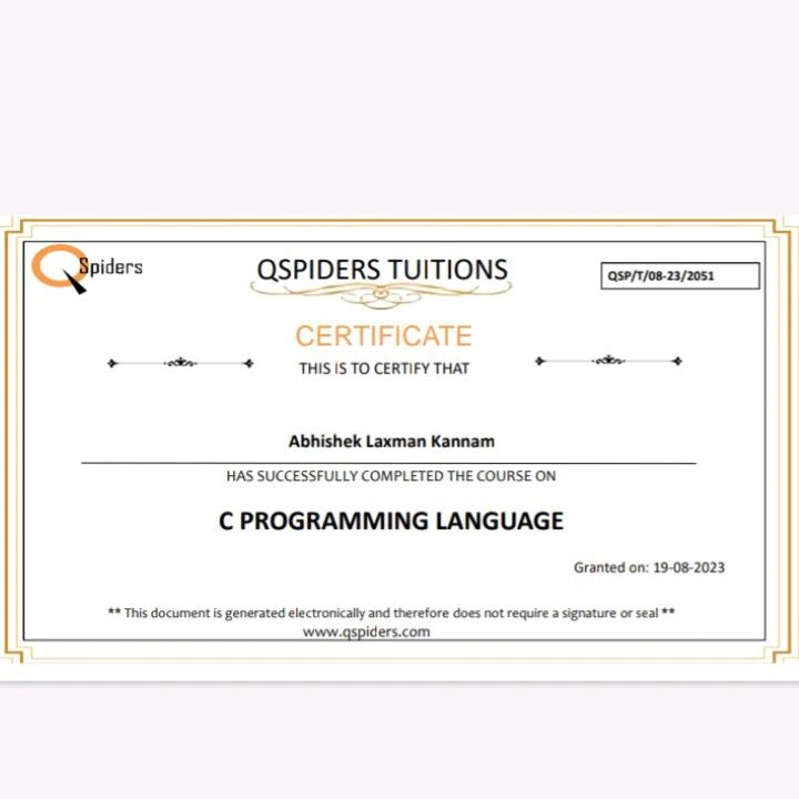 Abhishek Kannam on LinkedIn: #cprogramming #codingcertificate # ... Abhishek Kannam on LinkedIn: #cprogramming #codingcertificate # ...