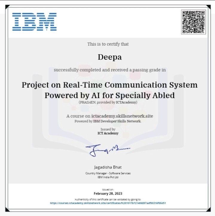 Deepa Ravi on LinkedIn: #ibm #ai #nalaiyathiran #ictacademy Deepa Ravi on LinkedIn: #ibm #ai #nalaiyathiran #ictacademy