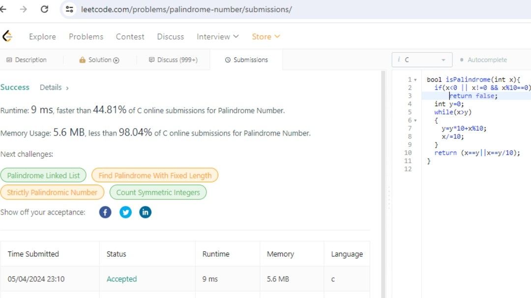 Rajathi Chockalingam on LinkedIn: #leetcode #codingchallenge #day5 #numbers Rajathi Chockalingam on LinkedIn: #leetcode #codingchallenge #day5 #numbers