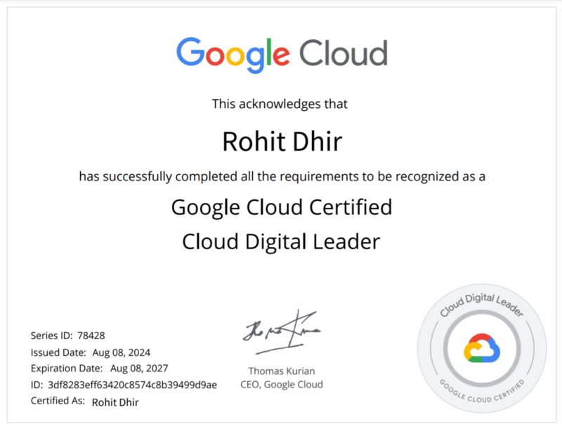 Rohit Dhir on LinkedIn: Happy to share that I've added a new Credential ... Rohit Dhir on LinkedIn: Happy to share that I've added a new Credential ...
