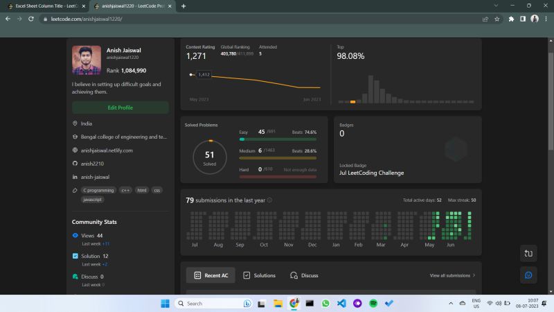ANISH JAISWAL on LinkedIn: #leetcode #consistency #codingjourney # ... ANISH JAISWAL on LinkedIn: #leetcode #consistency #codingjourney # ...