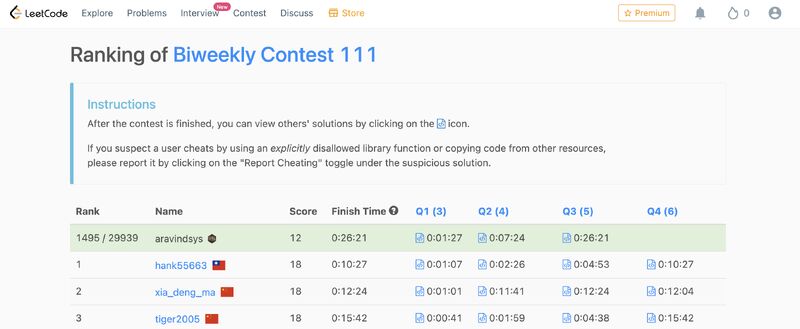 Aravind Kumaresan on LinkedIn: #leetcode #contest #problemsolving # ... Aravind Kumaresan on LinkedIn: #leetcode #contest #problemsolving # ...