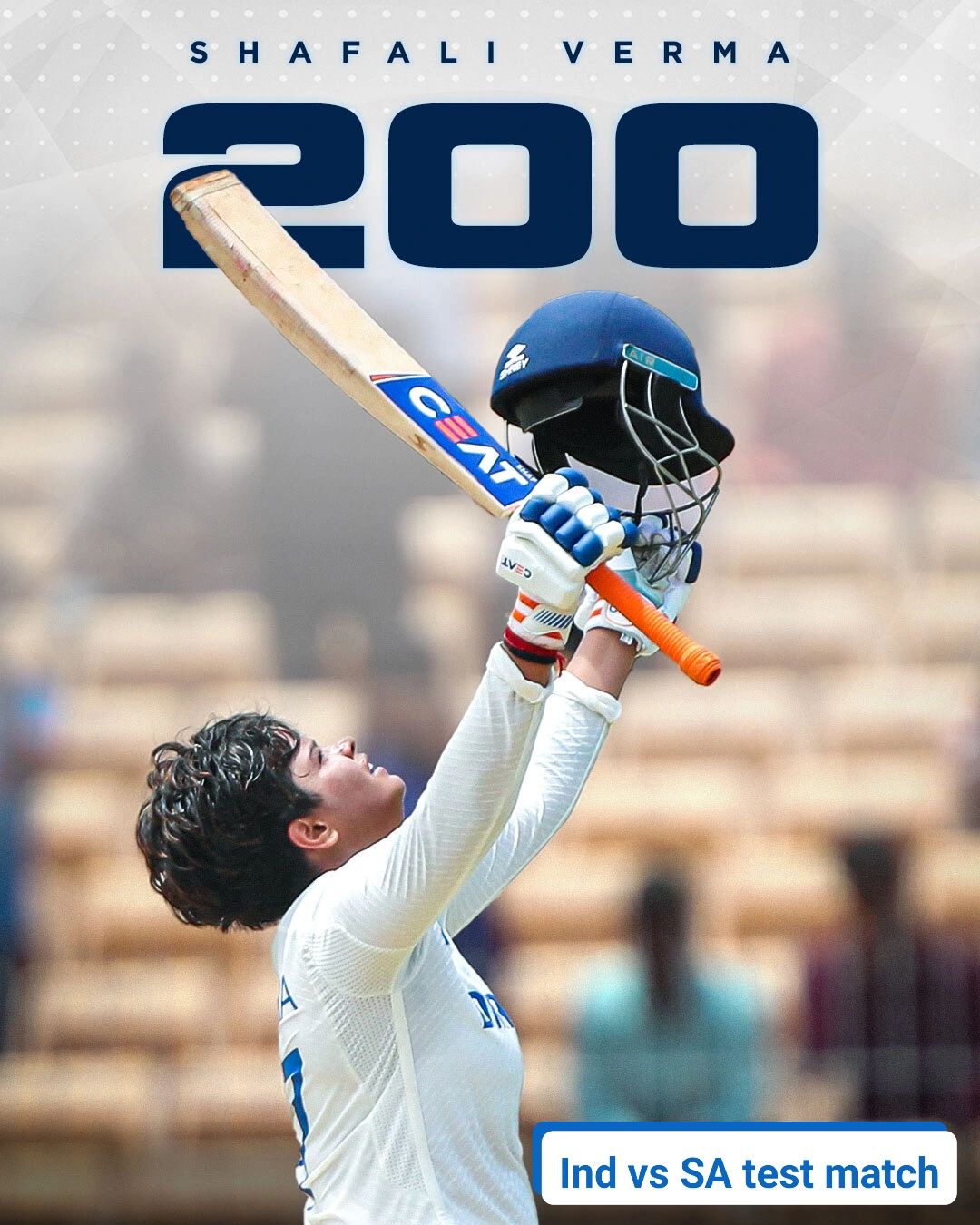Sachin Prajapati on LinkedIn: Shafali verma 200 in test match Sachin Prajapati on LinkedIn: Shafali verma 200 in test match