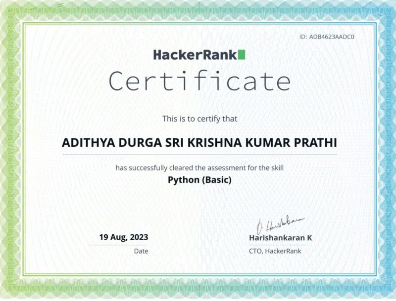 ADITHYA PRATHI on LinkedIn: #assessment #skill #python #hackerrank # ... ADITHYA PRATHI on LinkedIn: #assessment #skill #python #hackerrank # ...