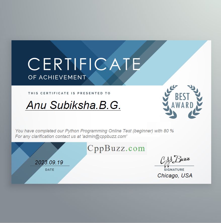 Anu Subiksha.B.G on LinkedIn: Python test (beginner) Anu Subiksha.B.G on LinkedIn: Python test (beginner)