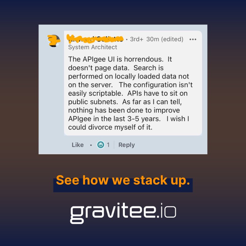 Simona Diana Thrussell, PhD on LinkedIn: Gravitee vs Apigee | Stuck on ... Simona Diana Thrussell, PhD on LinkedIn: Gravitee vs Apigee | Stuck on ...