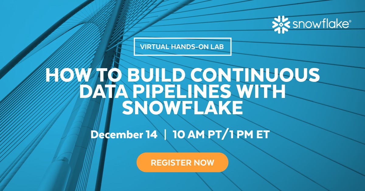 Snowflake on LinkedIn: How to Build Continuous Data Pipelines with ... Snowflake on LinkedIn: How to Build Continuous Data Pipelines with ...