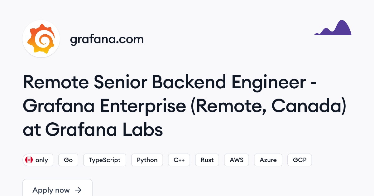 Himalayas on LinkedIn: Remote Senior Backend Engineer - Grafana ... Himalayas on LinkedIn: Remote Senior Backend Engineer - Grafana ...