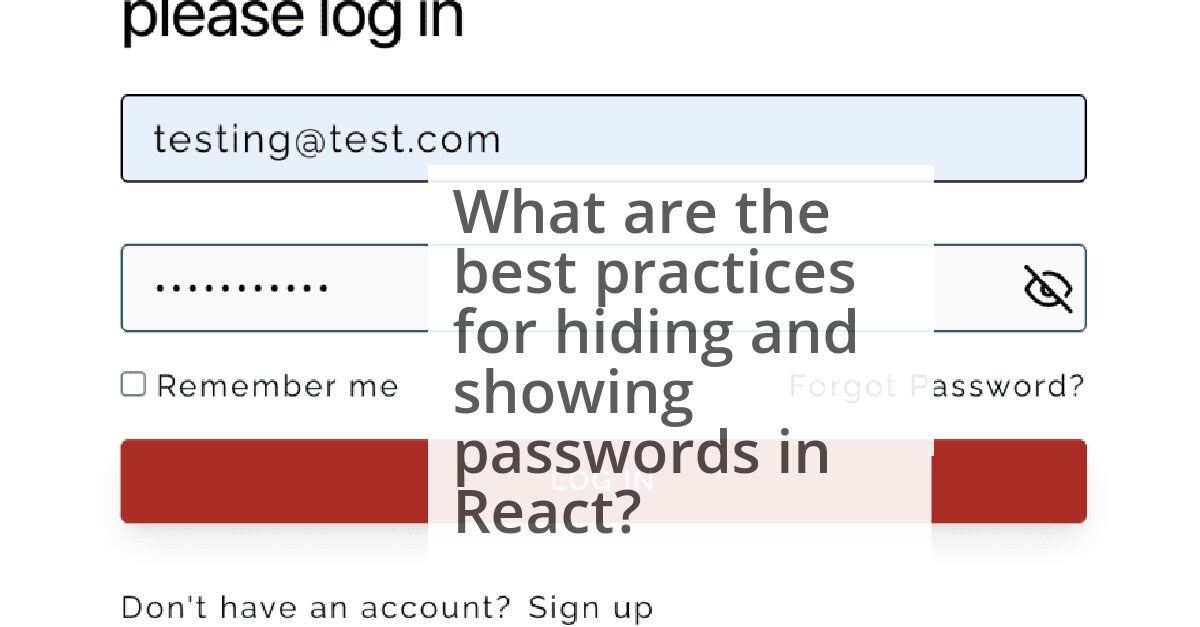 React Jobs on LinkedIn: Hide/Show Password in React React Jobs on LinkedIn: Hide/Show Password in React