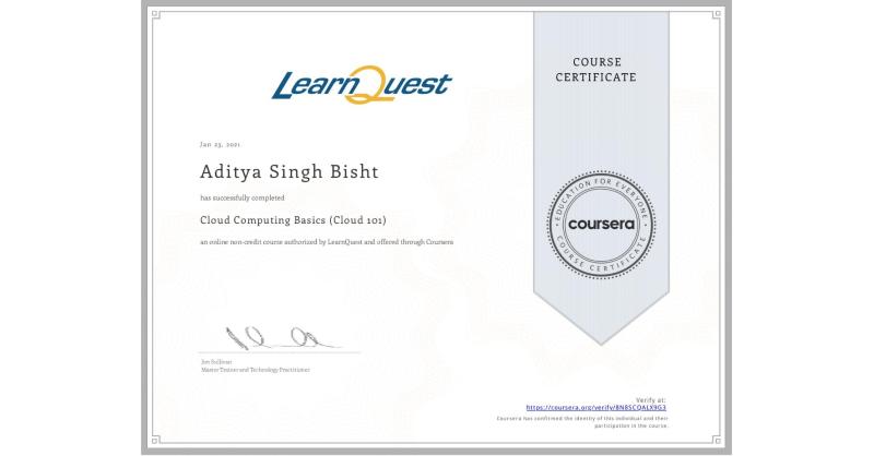 Aditya Singh Bisht on LinkedIn: #cloud #cloudcomputing #coursera Aditya Singh Bisht on LinkedIn: #cloud #cloudcomputing #coursera