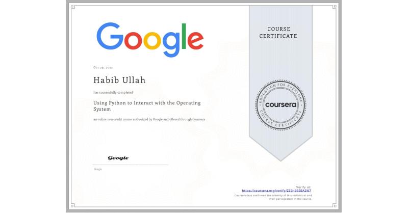 Habib Ullah on LinkedIn: Completion Certificate for Using Python to ... Habib Ullah on LinkedIn: Completion Certificate for Using Python to ...