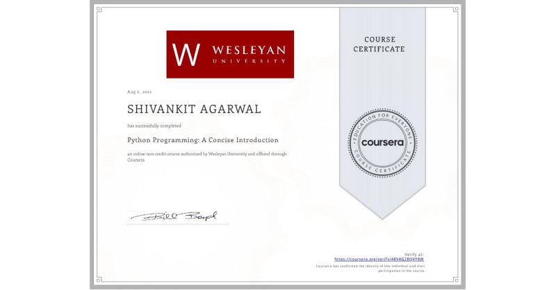 Shivankit agarwal on LinkedIn: Completion Certificate for Python ... Shivankit agarwal on LinkedIn: Completion Certificate for Python ...