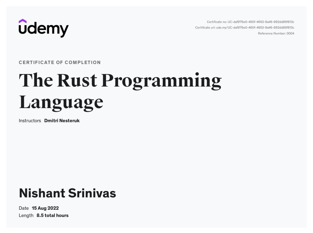 Nishant Srinivas on LinkedIn: Udemy Course Completion Certificate Nishant Srinivas on LinkedIn: Udemy Course Completion Certificate