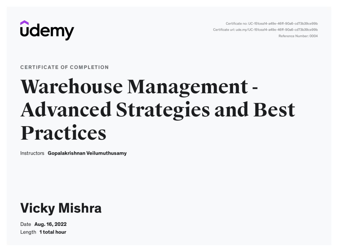 Vicky Siddhartha Mishra على LinkedIn: Udemy Course Completion Certificate Vicky Siddhartha Mishra على LinkedIn: Udemy Course Completion Certificate
