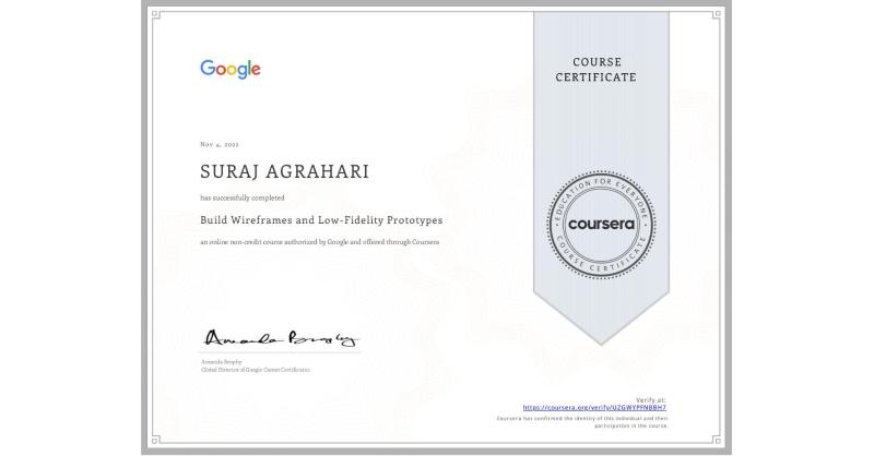 Suraj Agrahari on LinkedIn: Completion Certificate for Build Wireframes ... Suraj Agrahari on LinkedIn: Completion Certificate for Build Wireframes ...