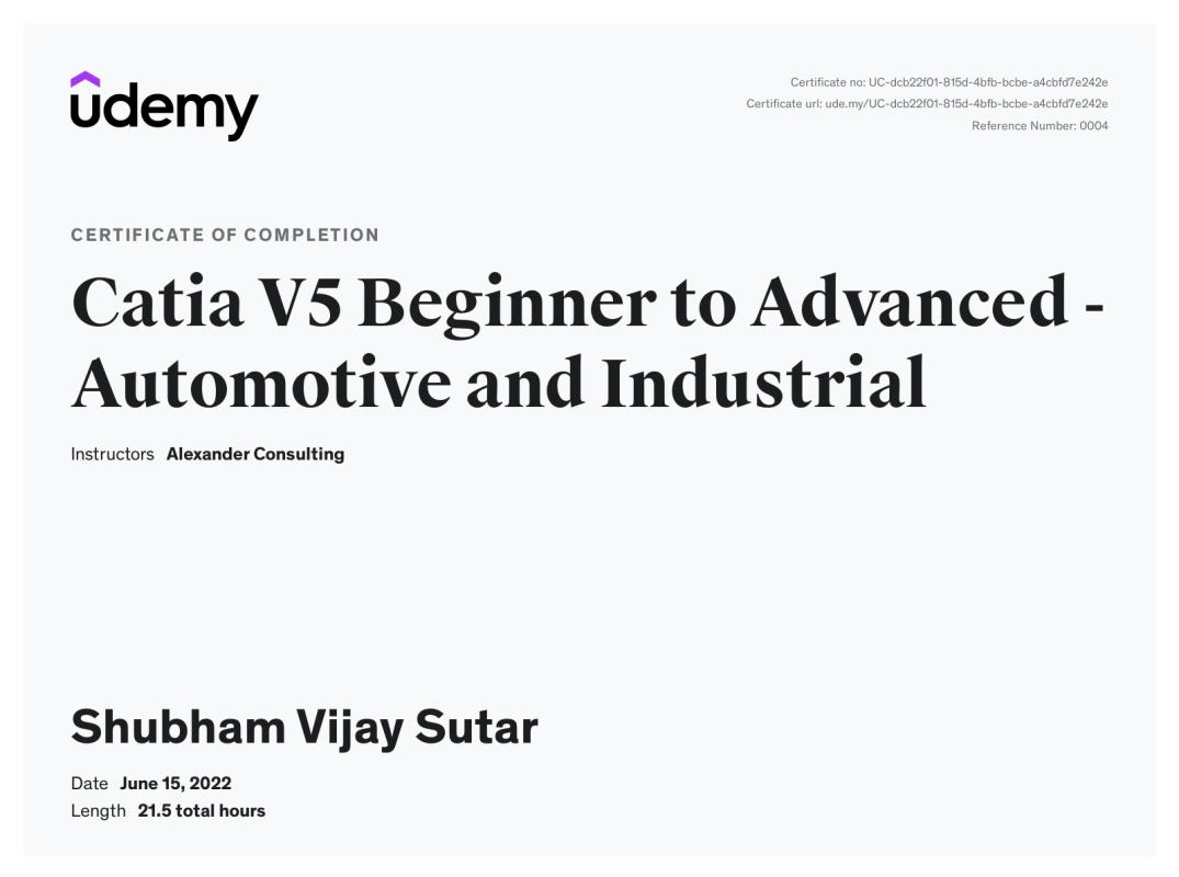 Shubham Sutar on LinkedIn: Udemy Course Completion Certificate Shubham Sutar on LinkedIn: Udemy Course Completion Certificate