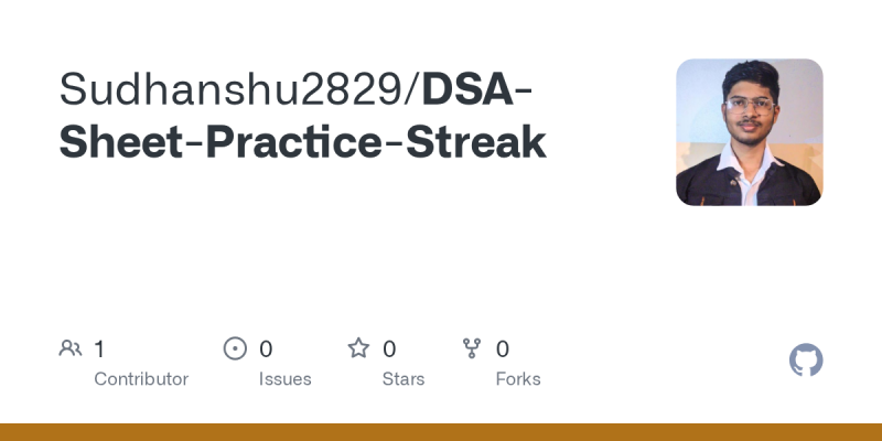 Sudhanshu Kumar on LinkedIn: GitHub - Sudhanshu2829/DSA-Sheet-Practice ... Sudhanshu Kumar on LinkedIn: GitHub - Sudhanshu2829/DSA-Sheet-Practice ...