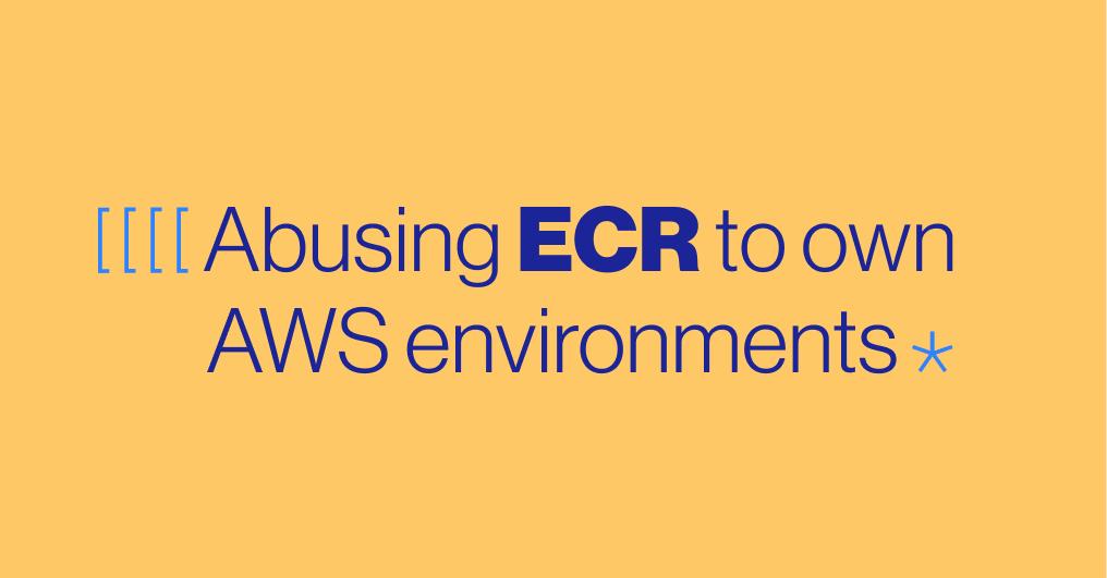 Roi Lavie on LinkedIn: Abusing Elastic Container Registry (ECR) to own ... Roi Lavie on LinkedIn: Abusing Elastic Container Registry (ECR) to own ...