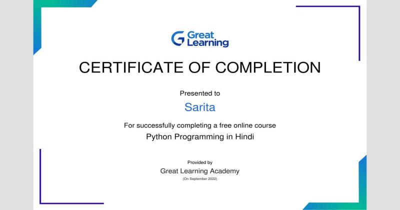 Sarita Mahto on LinkedIn: Sarita successfully completed Python ... Sarita Mahto on LinkedIn: Sarita successfully completed Python ...