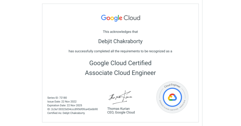 Debjit Chakraborty on LinkedIn: Associate Cloud Engineer • Debjit ... Debjit Chakraborty on LinkedIn: Associate Cloud Engineer • Debjit ...