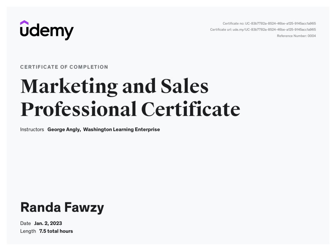 Randa Fawzy on LinkedIn: Udemy Course Completion Certificate Randa Fawzy on LinkedIn: Udemy Course Completion Certificate
