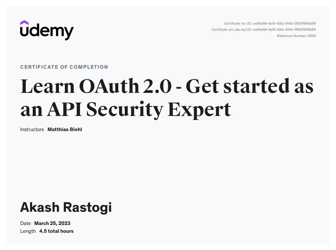 Akash Rastogi on LinkedIn: Udemy Course Completion Certificate Akash Rastogi on LinkedIn: Udemy Course Completion Certificate
