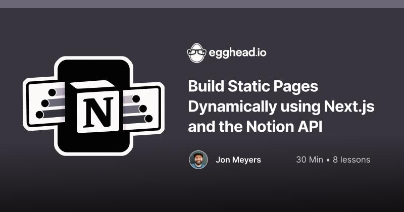Jon Meyers on LinkedIn: Build Static Pages Dynamically using Next.js ... Jon Meyers on LinkedIn: Build Static Pages Dynamically using Next.js ...