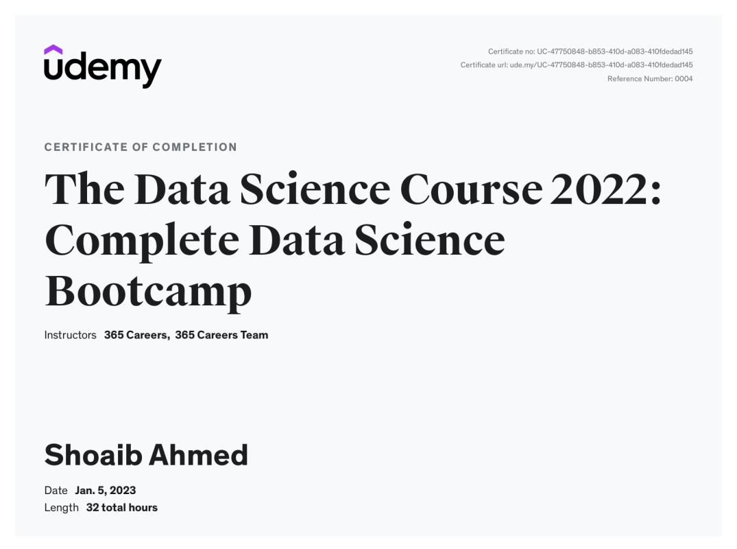 Shoaib Ahmed على LinkedIn: Udemy Course Completion Certificate Shoaib Ahmed على LinkedIn: Udemy Course Completion Certificate