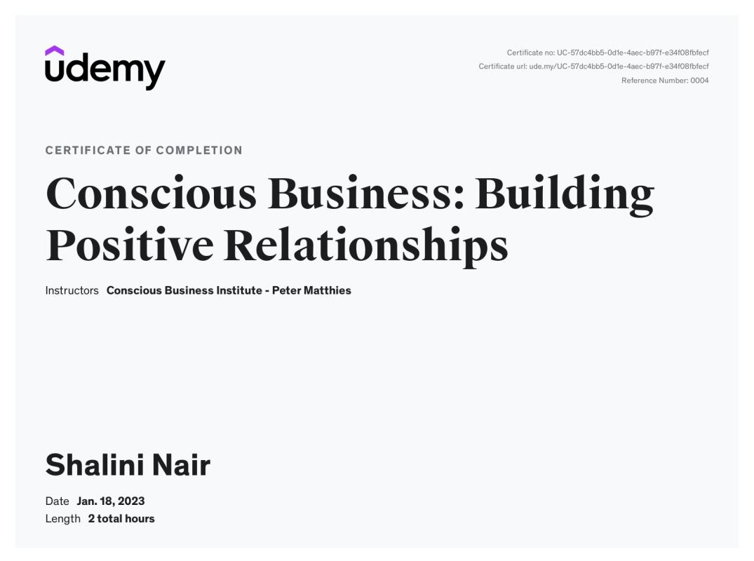 Shalini Nair on LinkedIn: Udemy Course Completion Certificate Shalini Nair on LinkedIn: Udemy Course Completion Certificate