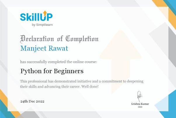 Manjeet Rawat on LinkedIn: Manjeet Rawat has successfully completed the ... Manjeet Rawat on LinkedIn: Manjeet Rawat has successfully completed the ...