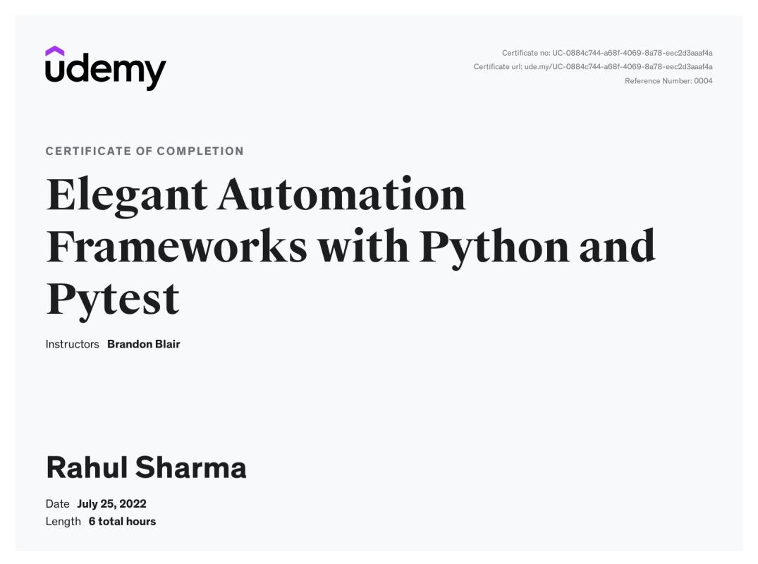 Rahul Sharma on LinkedIn: Udemy Course Completion Certificate Rahul Sharma on LinkedIn: Udemy Course Completion Certificate