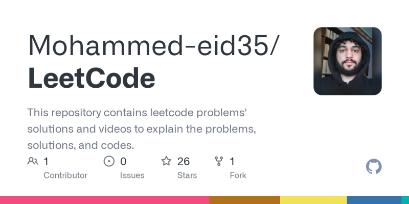 Sohaila Habib on LinkedIn: GitHub - Mohammed-eid35/LeetCode: This ... Sohaila Habib on LinkedIn: GitHub - Mohammed-eid35/LeetCode: This ...