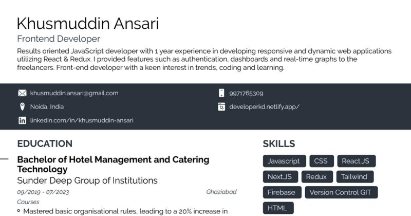 Khusmuddin Ansari on LinkedIn: Khusmuddin Ansari Resume.pdf Khusmuddin Ansari on LinkedIn: Khusmuddin Ansari Resume.pdf