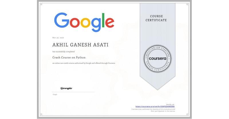 Akhil Ganesh Asati on LinkedIn: #pythonprogramming #coursera Akhil Ganesh Asati on LinkedIn: #pythonprogramming #coursera