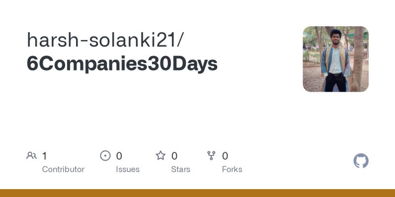 Harsh Solanki on LinkedIn: #6companies30days #revisewitharsh Harsh Solanki on LinkedIn: #6companies30days #revisewitharsh