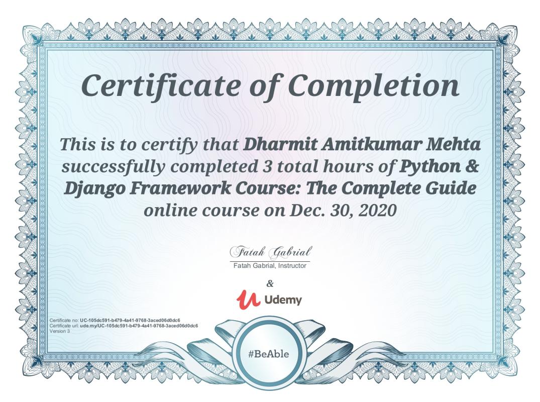 Dharmit Mehta on LinkedIn: #django3 Dharmit Mehta on LinkedIn: #django3