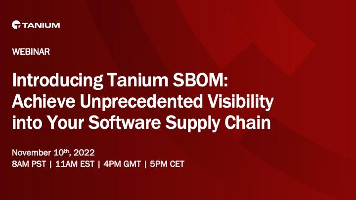 Joshua Walti auf LinkedIn: Introducing Tanium SBOM Joshua Walti auf LinkedIn: Introducing Tanium SBOM