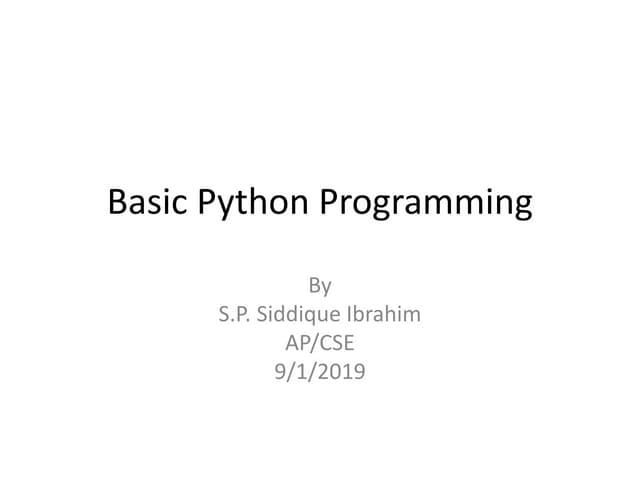 Swati Singh on LinkedIn: Python programming introduction Swati Singh on LinkedIn: Python programming introduction