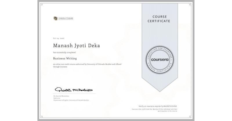 Manash Deka on LinkedIn: #businesswriting #coursera Manash Deka on LinkedIn: #businesswriting #coursera