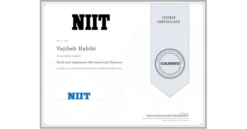 Vajiheh Habibi on LinkedIn: Completion Certificate for Build and ... Vajiheh Habibi on LinkedIn: Completion Certificate for Build and ...