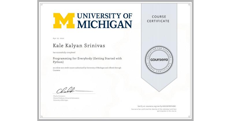 kale kalyan srinivas on LinkedIn: completed programming for everybody ... kale kalyan srinivas on LinkedIn: completed programming for everybody ...