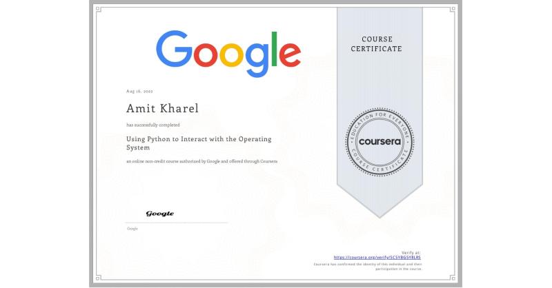 Amit Kharel on LinkedIn: Completion Certificate for Using Python to ... Amit Kharel on LinkedIn: Completion Certificate for Using Python to ...