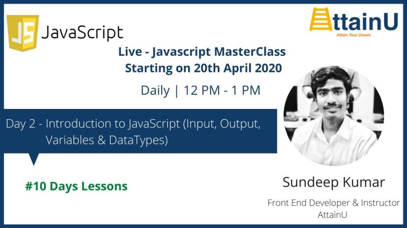 Vaibhav Bajpai on LinkedIn: #livelecture #javascript #attainu # ... Vaibhav Bajpai on LinkedIn: #livelecture #javascript #attainu # ...