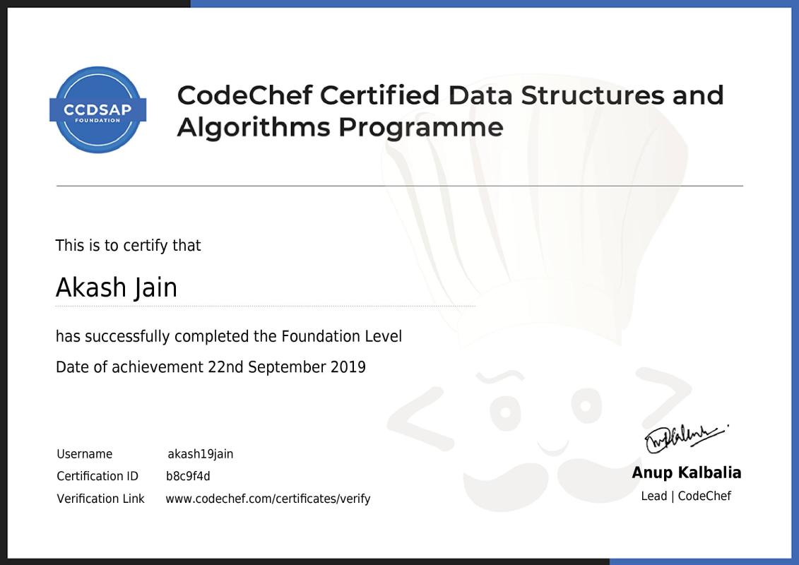 Akash Jain on LinkedIn: CodeChef certifies Akash Jain | 16 comments Akash Jain on LinkedIn: CodeChef certifies Akash Jain | 16 comments