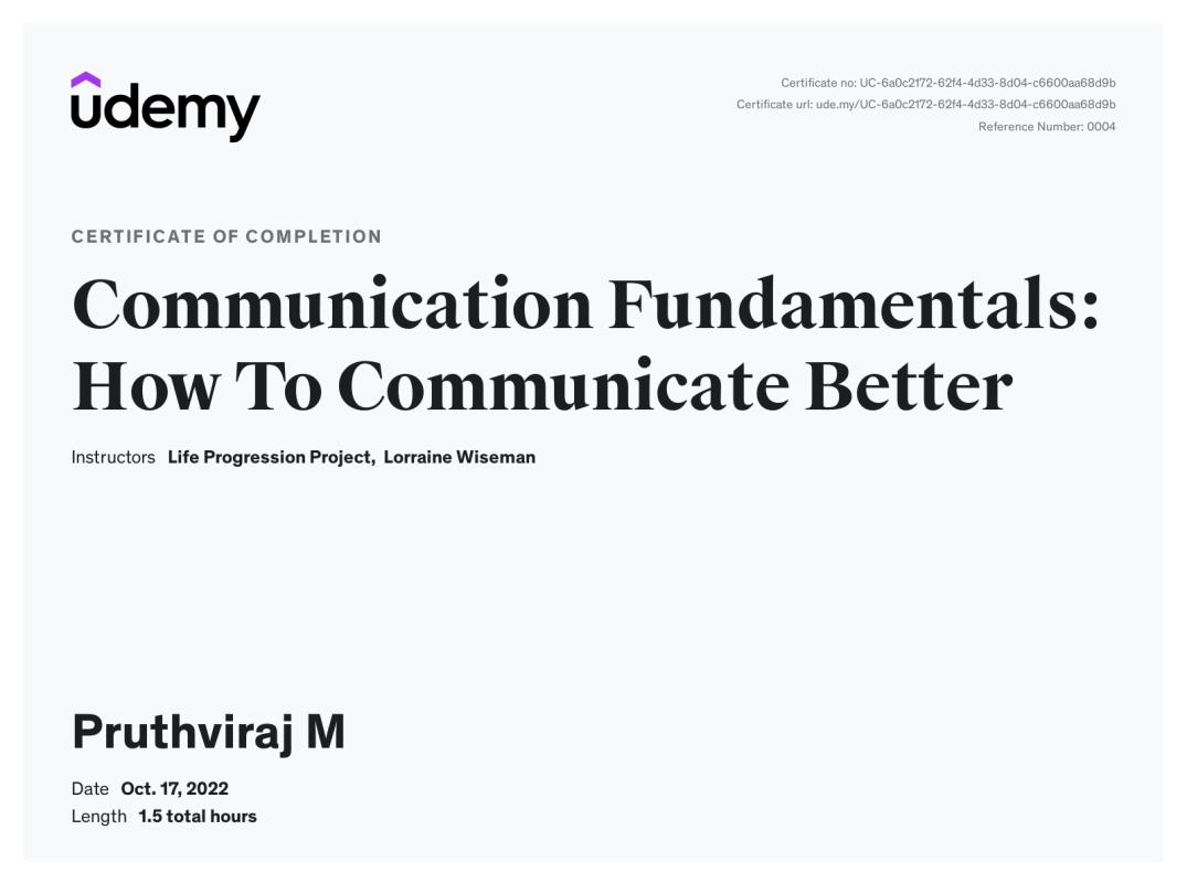 Pruthvi raj M on LinkedIn: Udemy Course Completion Certificate Pruthvi raj M on LinkedIn: Udemy Course Completion Certificate
